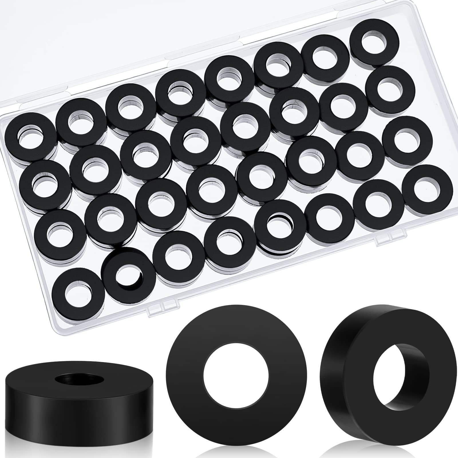 Black Rubber Washer 3/4" OD x 3/8" ID x 1/8" Thickness - Oil Resistant ...