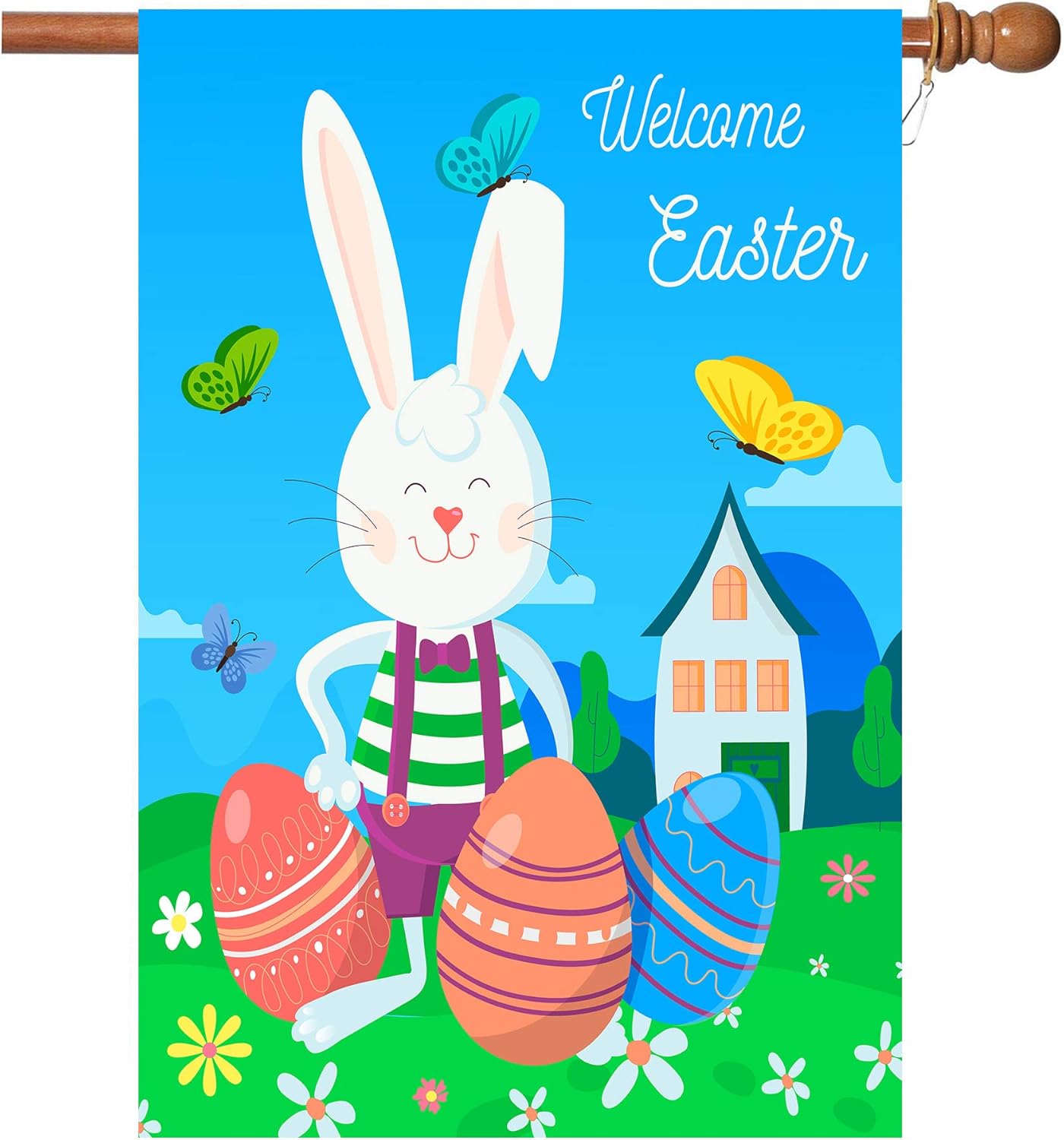 Amazon.com : Easter Flags,Easter Garden Flag 28 x 40 Inch Double Sided ...