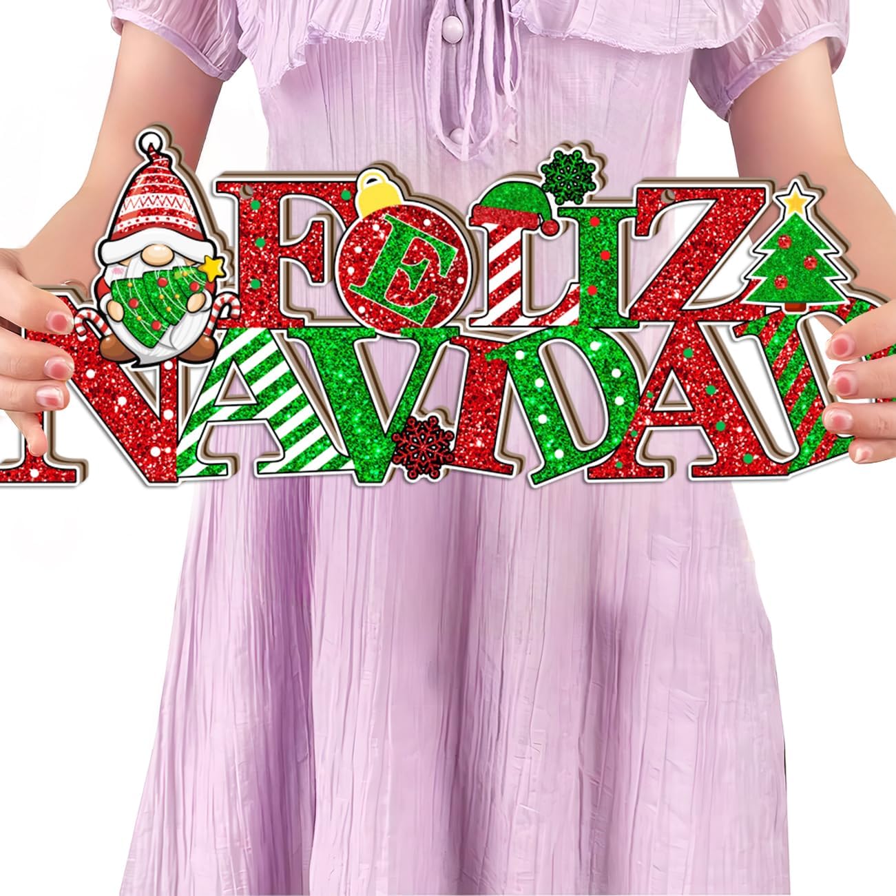 Amazon.com: Feliz Navidad Decorations Wooden Christmas Door Sign Cute Gnome Themed Christmas ...