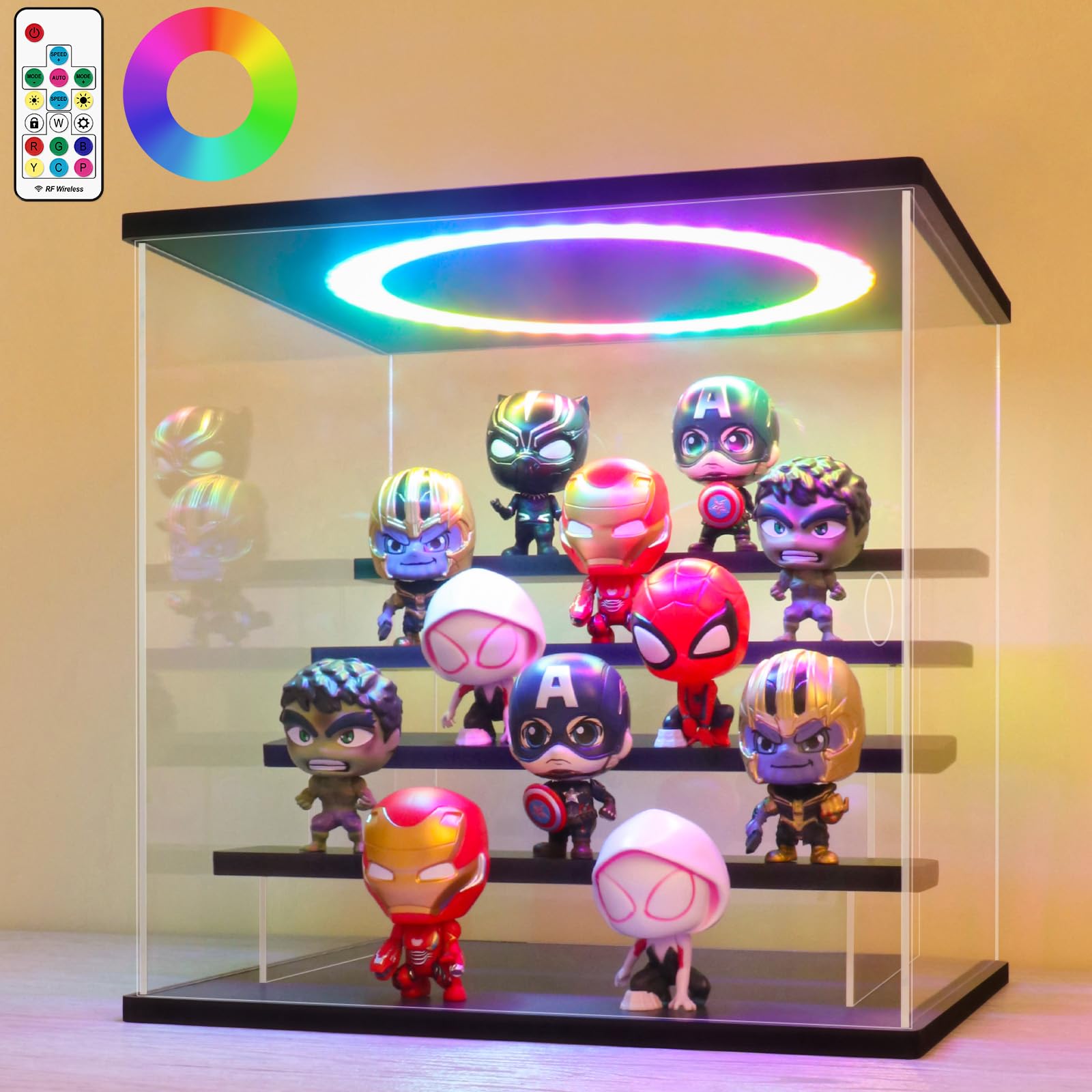 Amazon.com: LANSCOERY Acrylic Display Case with Color Changing LED ...