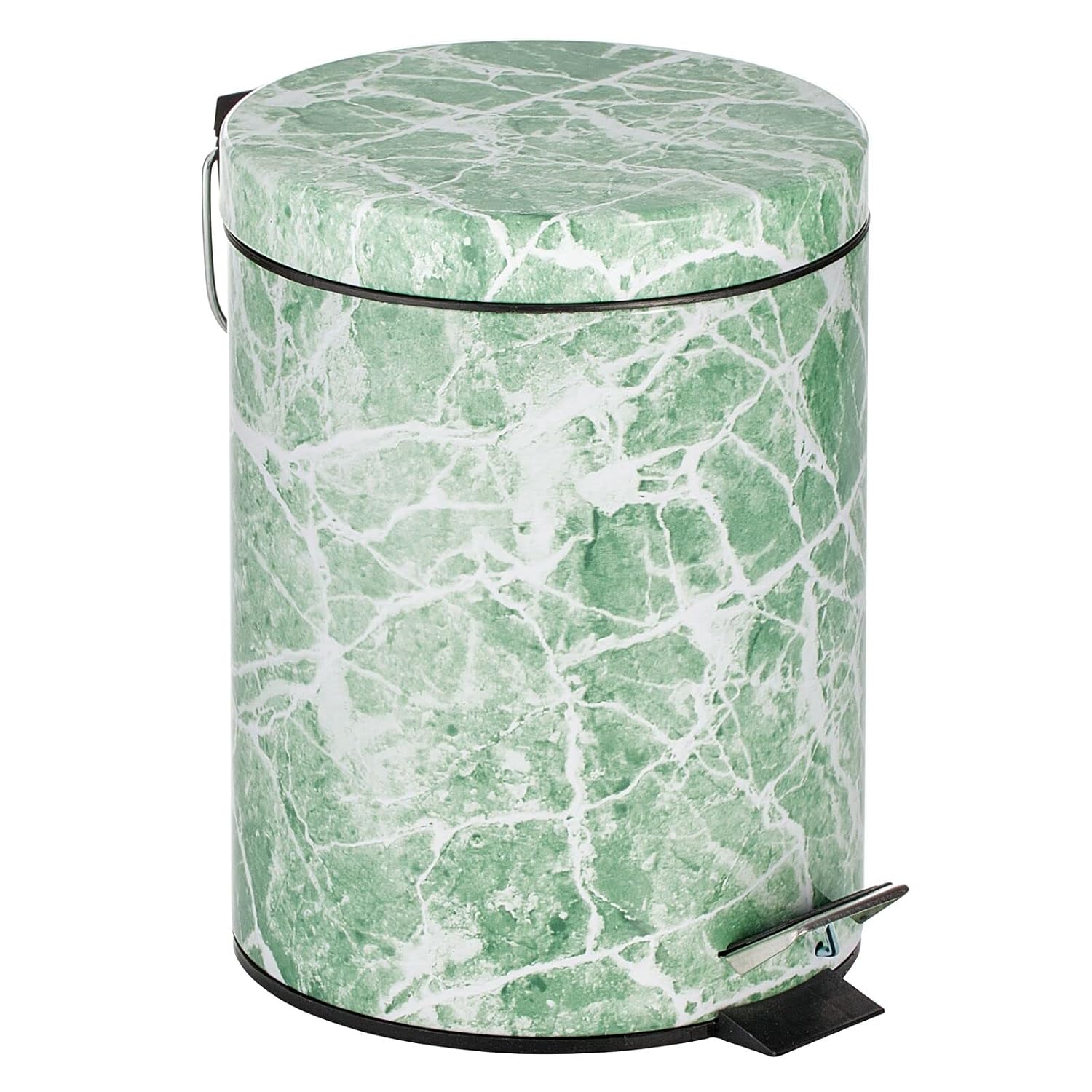 Amazon.com: mDesign Small Modern 1.3 Gallon Round Metal Trash Can ...