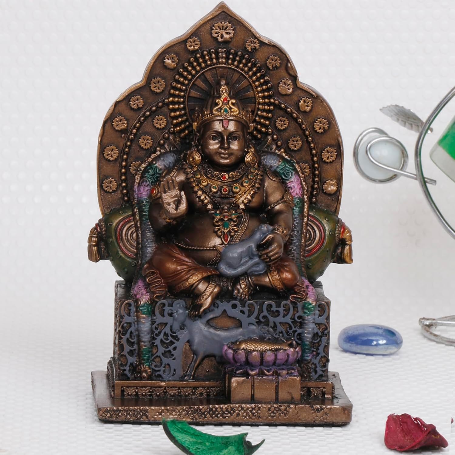 Amazon.com: ARTVARKO Lord Kuber Maharaj Sitting on Singhasan Cold Cast ...