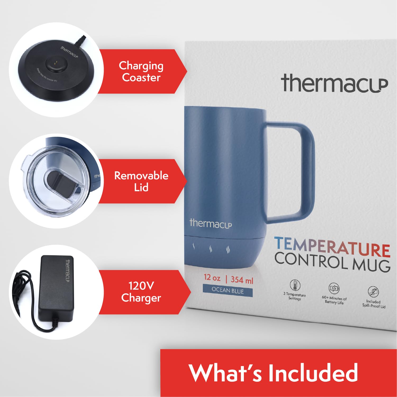 Snapklik.com : Thermacup Self-Heating Temperature Controlled Coffee Mug