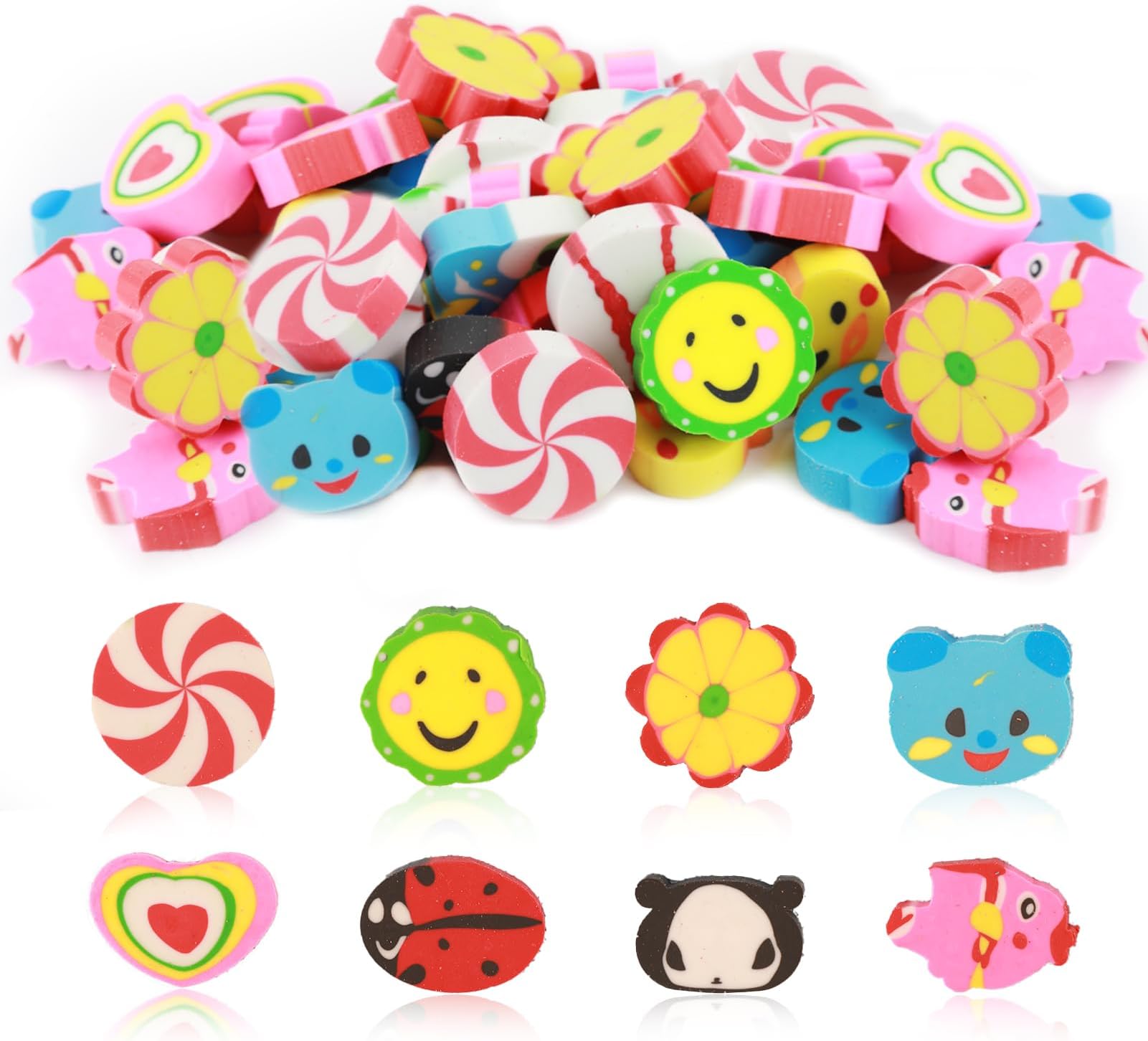 30Pcs Mini Rubbers Erasers for Kids,Novelty Animal Rubbers Assortment ...