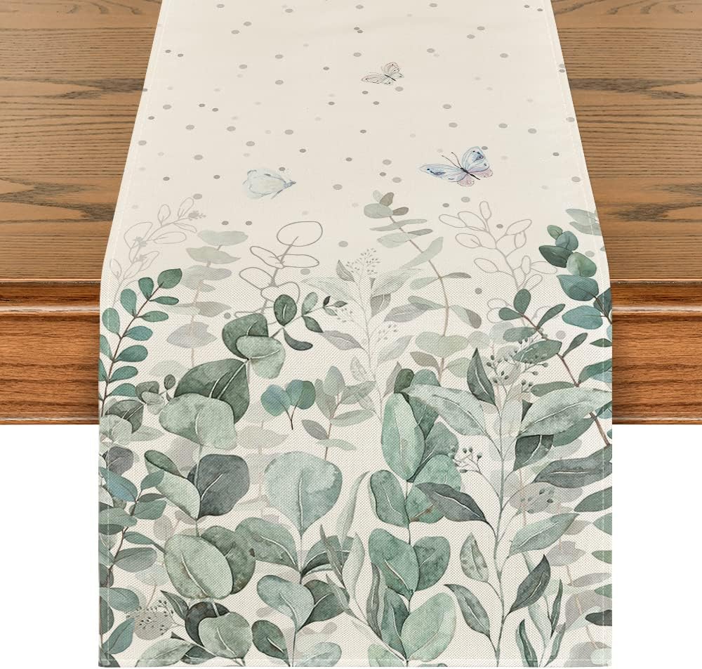 Artoid Mode Eukalyptus Grünes Blatt Sommer Tischläufer, Saisonnal Küche ...