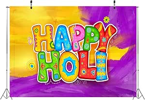 Loccor Fabric 10x8ft Happy Holi Backdrop Colorful Holi Background ...