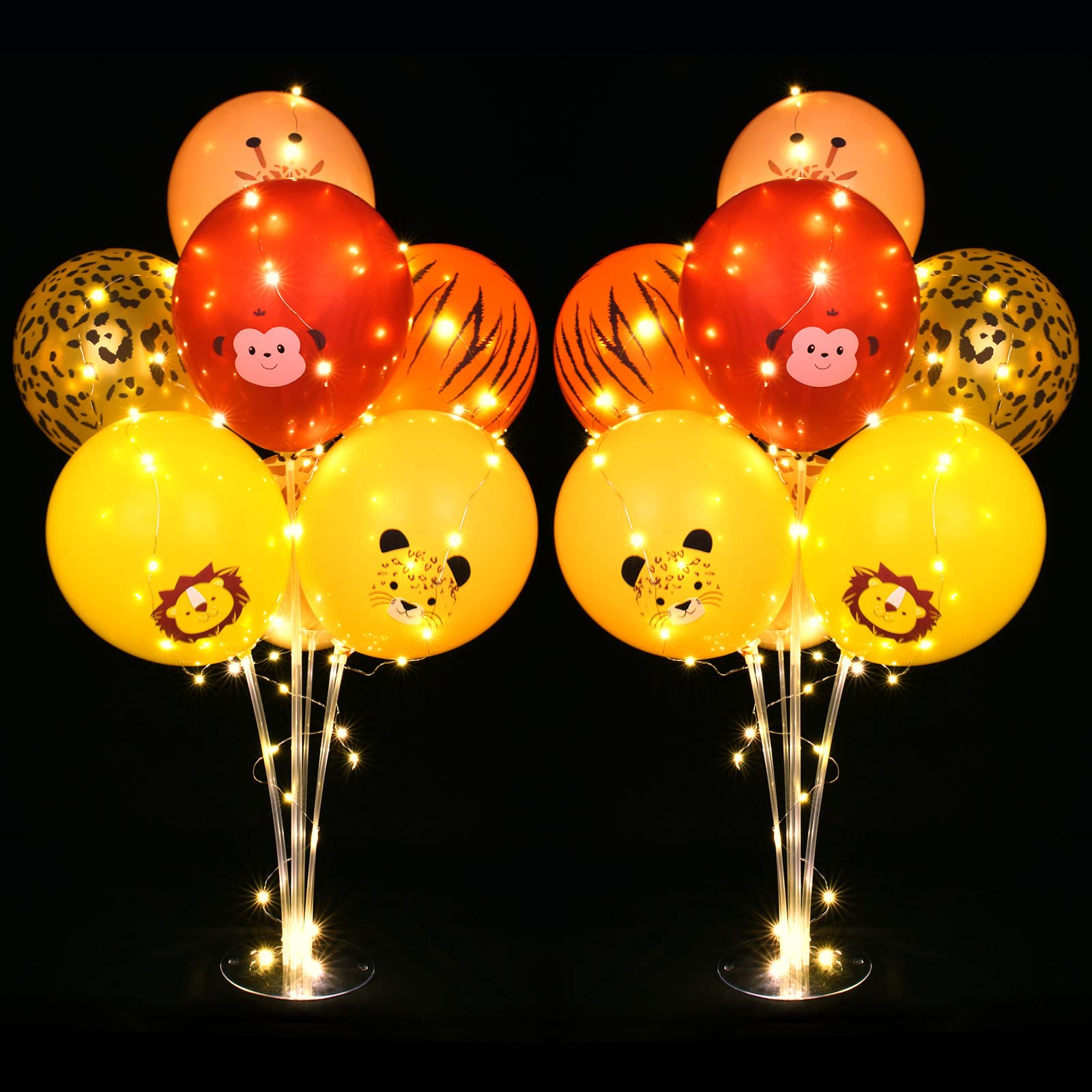 AUAUY 2 Pcs Balloon Stand for Table Set, Reusable Light Up Table ...