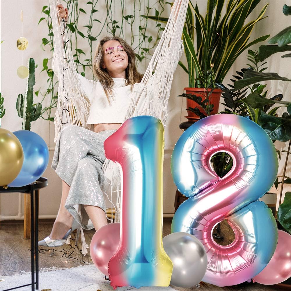 Simpeak Number Balloons, 1* 40 Inch Large Foil Number 1 Balloon + 24 ...