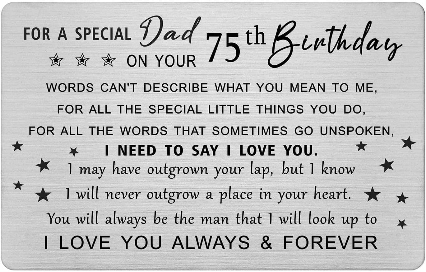 Amazon.com : DEGASKEN 75th Birthday Card for Dad - Birthday Gifts for ...