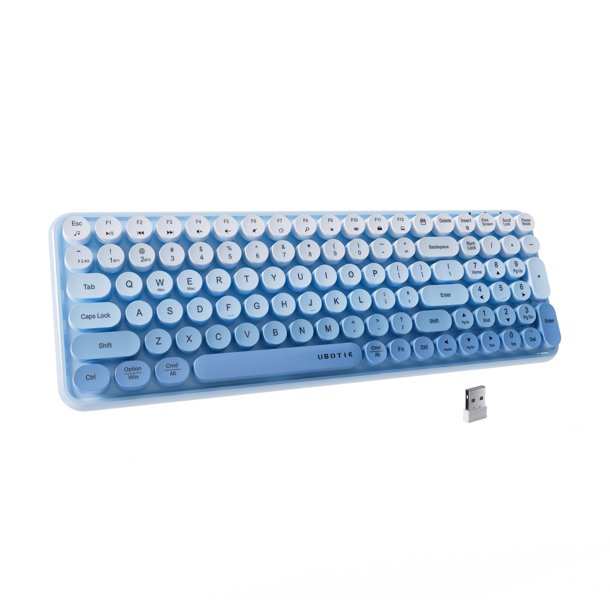 Amazon.com: UBOTIE Colorful Bluetooth 100Keys Keyboards, Wireless ...