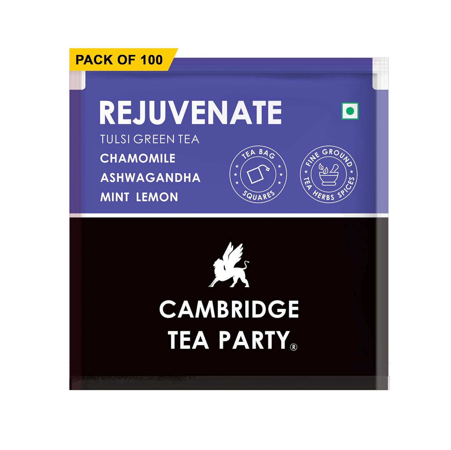 Cambridge Tea Party Rejuvinate 100 Tea Bags, Ashwagandha Chamomile ...