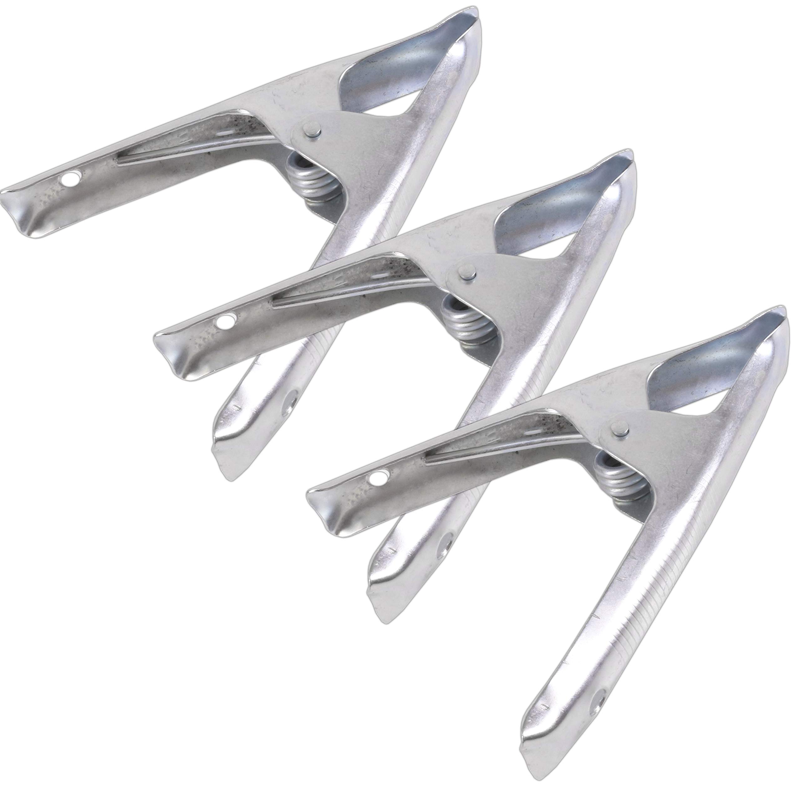 3X Heavy Duty Large Spring Clamps - Ideal As Tarpaulin Market Stall ...