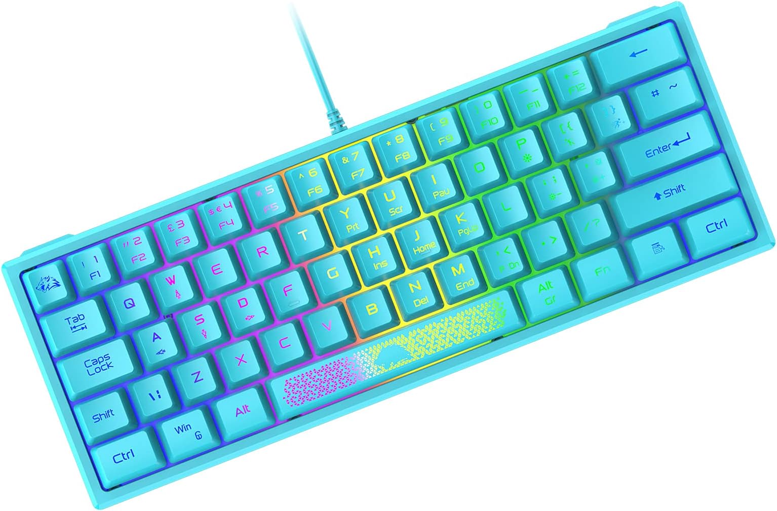 Amazon.com: Snpurdiri 60% Gaming Keyboard, RGB Backlit Mini Keyboard ...