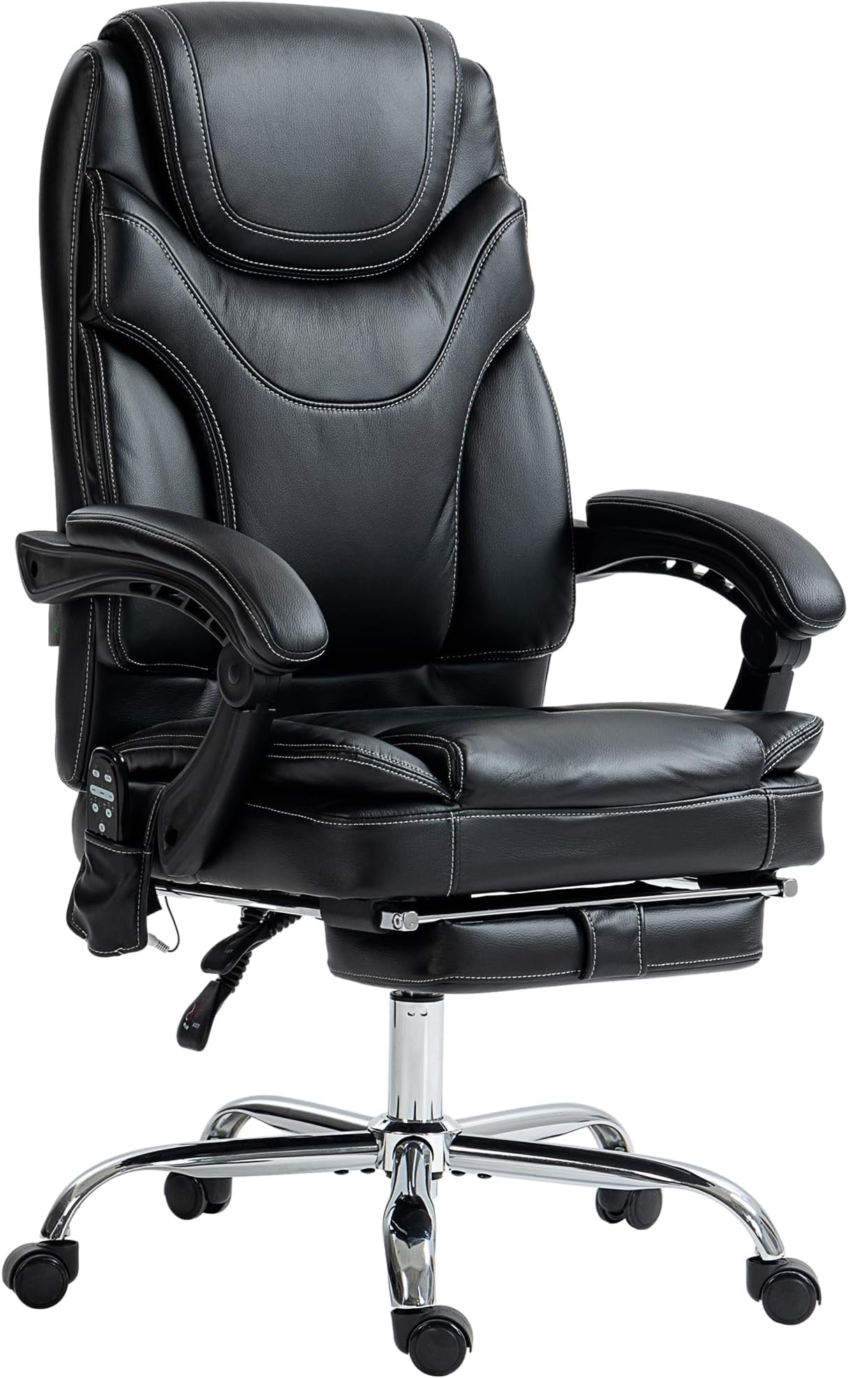 Amazon.com: Vinsetto PU Leather Vibration Massage Office Chair with 6 ...