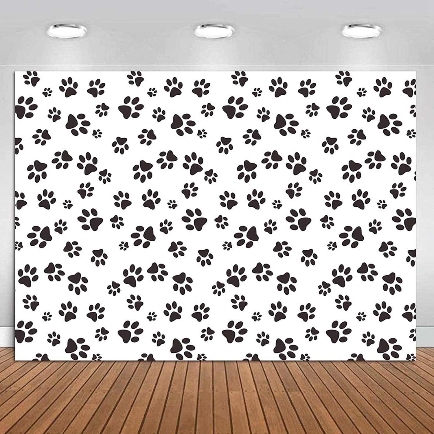 Amazon.com : Paw Print Themed Photography Backdrop Vinyl 7X5FT Happy ...