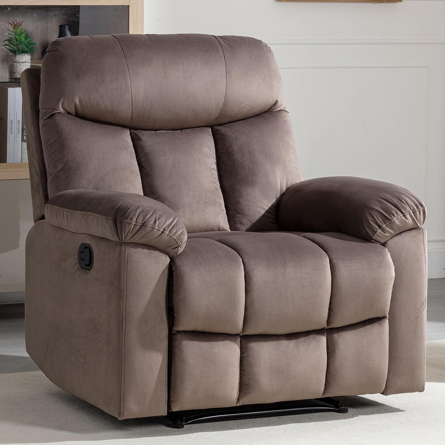 Amazon.com: INZOY Manual Recliner Chairs, Soft Fabric Reclining Chair ...