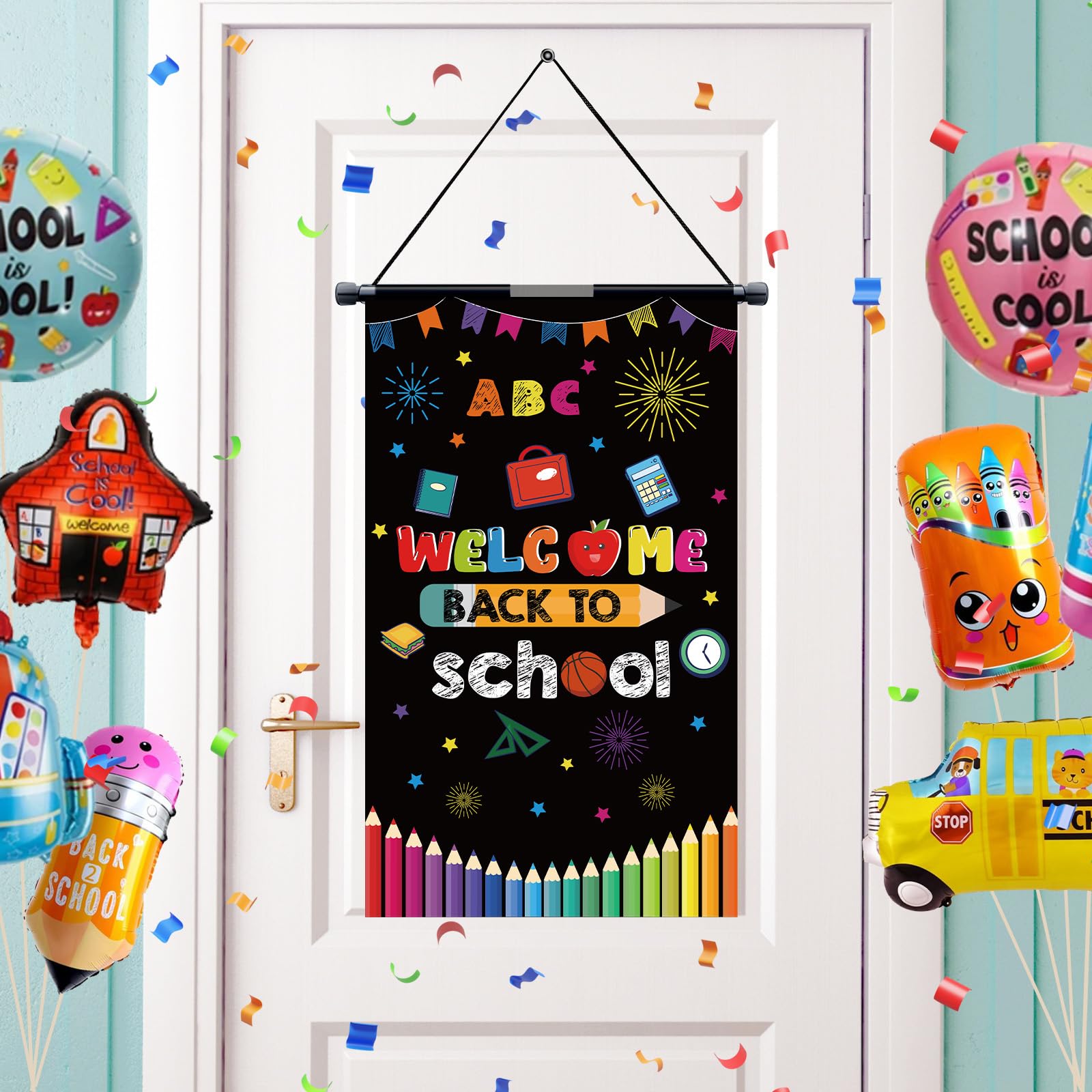 Amazon.com: Welcome Back to School Door Banner Decorations Back to ...