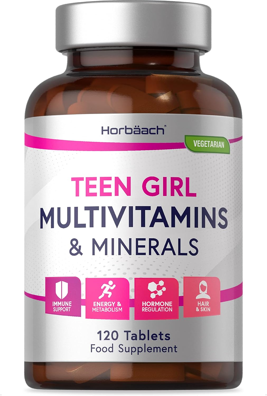 Multivitamin Tablets for Teen Girls | 120 Count | 15 Essential ...