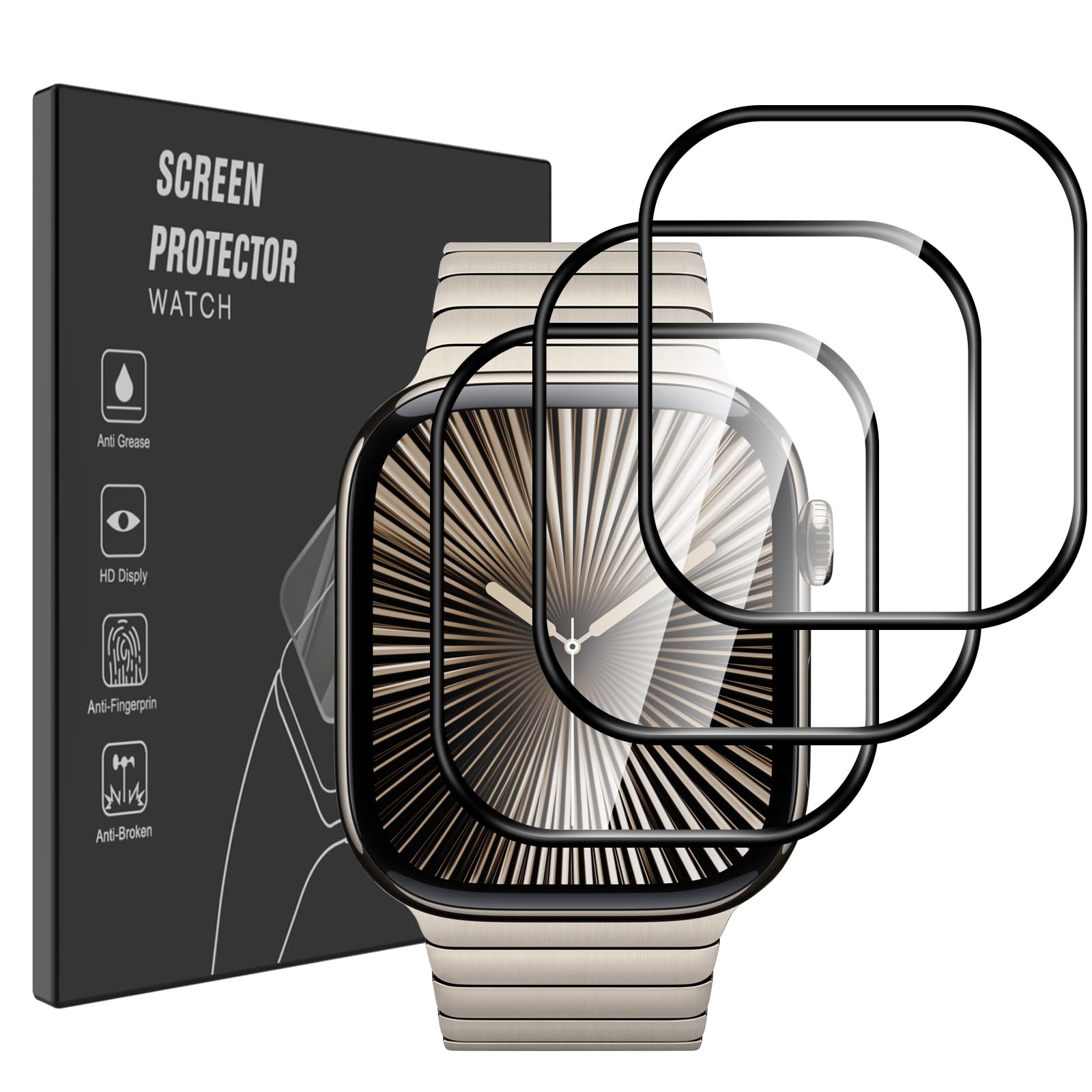 Buy Pollachi for Apple Watch Series 10 46mm Screen Protector PMMA2 [3 ...