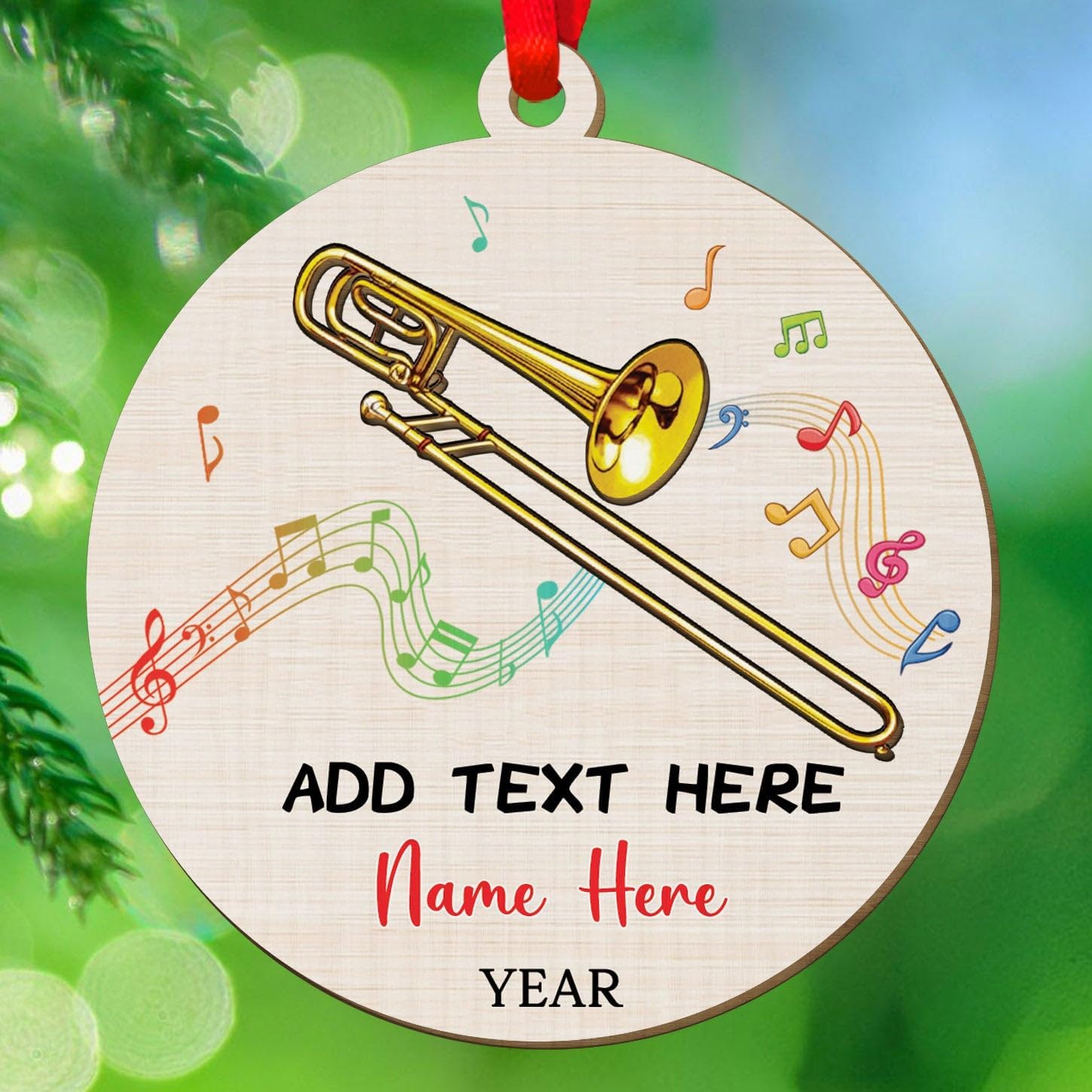 Amazon.com: Trombone Musical Instrument 2 Layer Wood Keepsake Decor ...