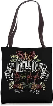 Amazon.com: ASL American Sign Language Hello Fall Autumn Season Design ...
