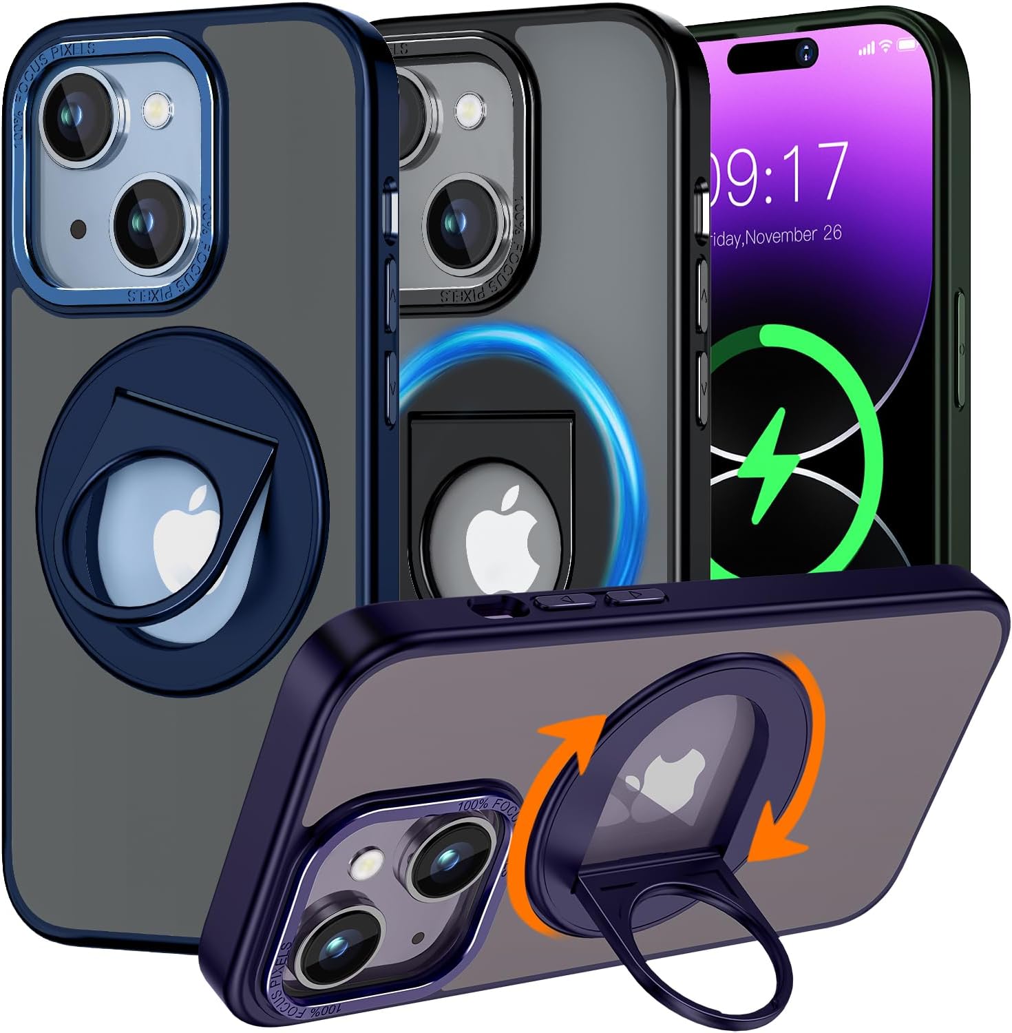 Amazon.com: KMERUOTR Strong Magnetic for iPhone 15 Phone Case, 360 ...