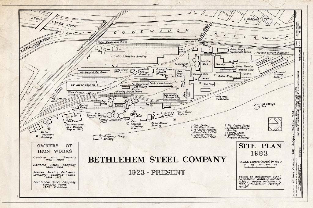 Amazon.com: Historic Pictoric : Blueprint Bethlehem Steel Company, Site ...