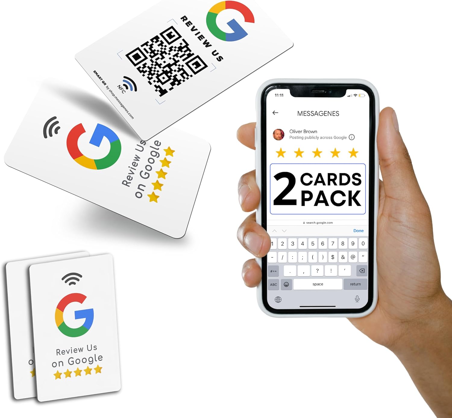 Amazon.com: Reusable Review Tap Card for Google Reviews - 2-Cards Pack ...