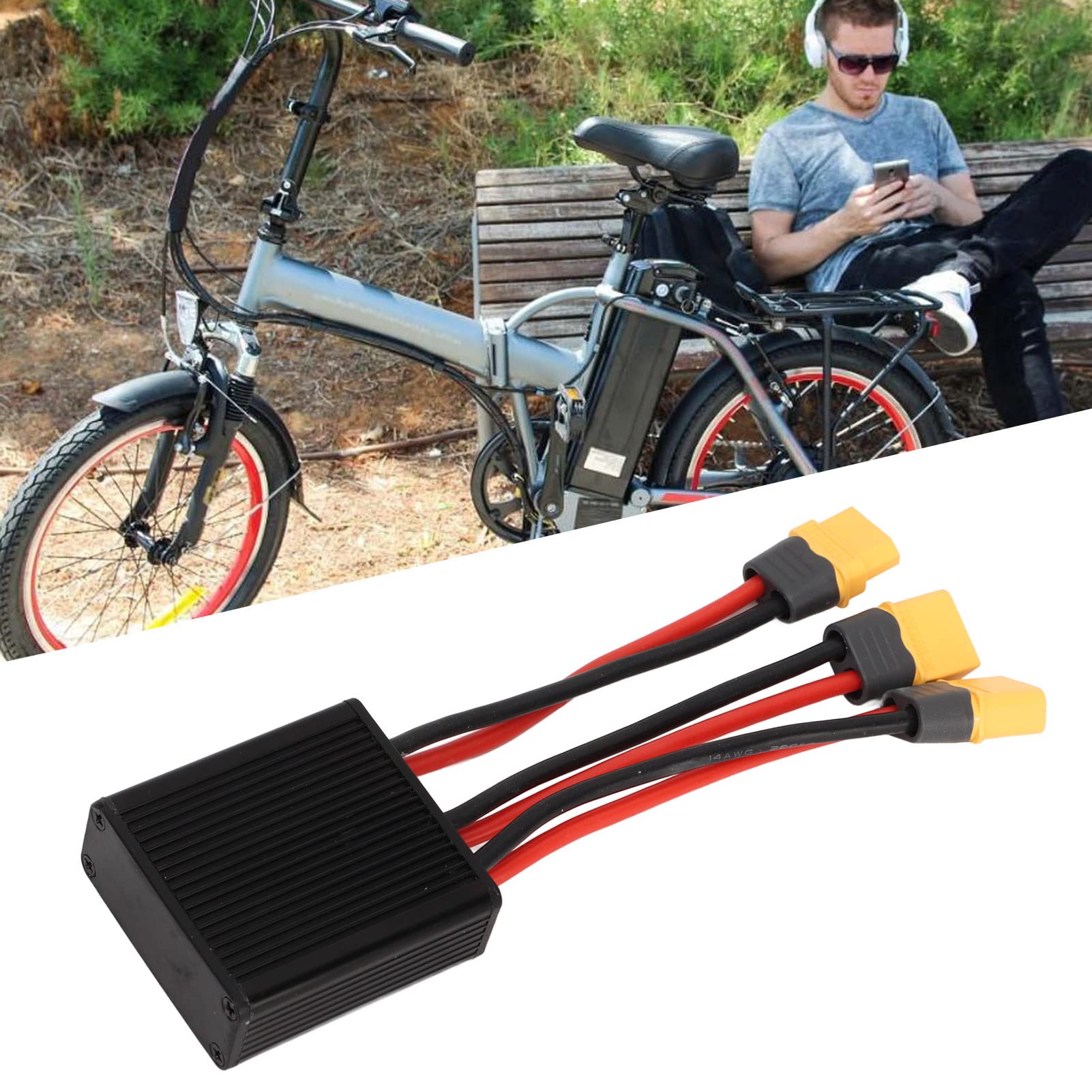 Battery Parallel Adapter 20-72V Electric Bike Dual Battery Adapter ...