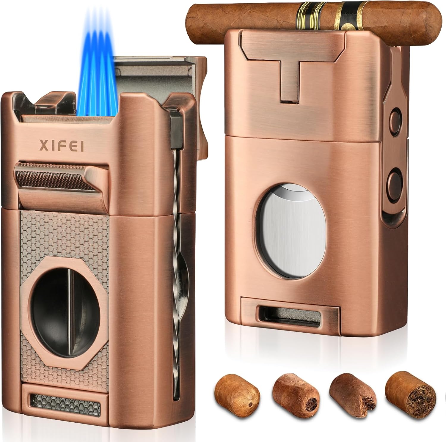 Amazon.com: XIFEI 6-in-1 Desktop Lighter, 4 Jet Flame Torch with ...