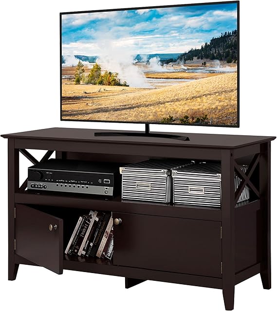 Amazon.com: Yaheetech X Shape Wooden TV Table Stand for TVs Up to 50 in ...