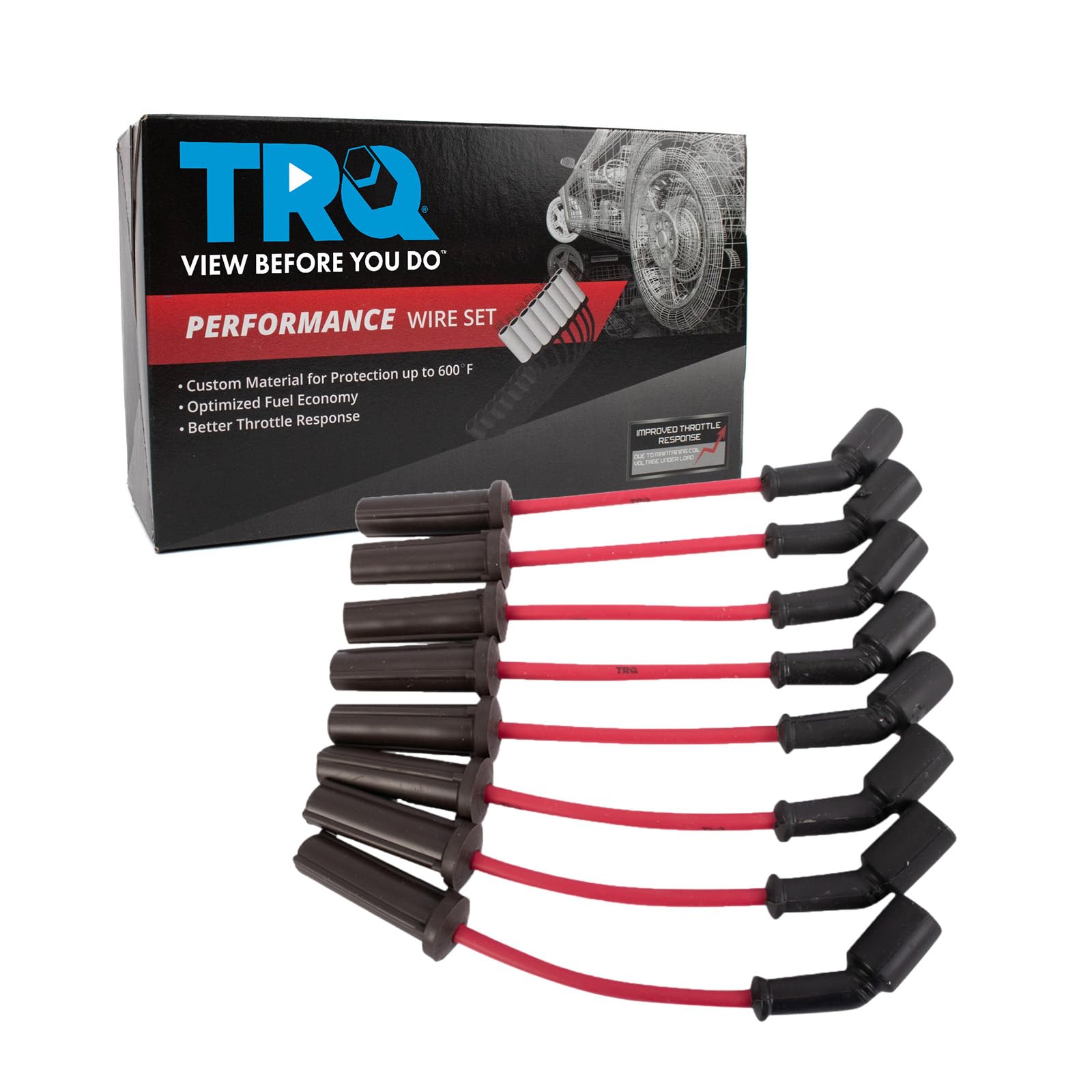 V8 Spark Plug Kit TRQ Spark Plug Wire Set For GM Trucks & SUVs V8 ...