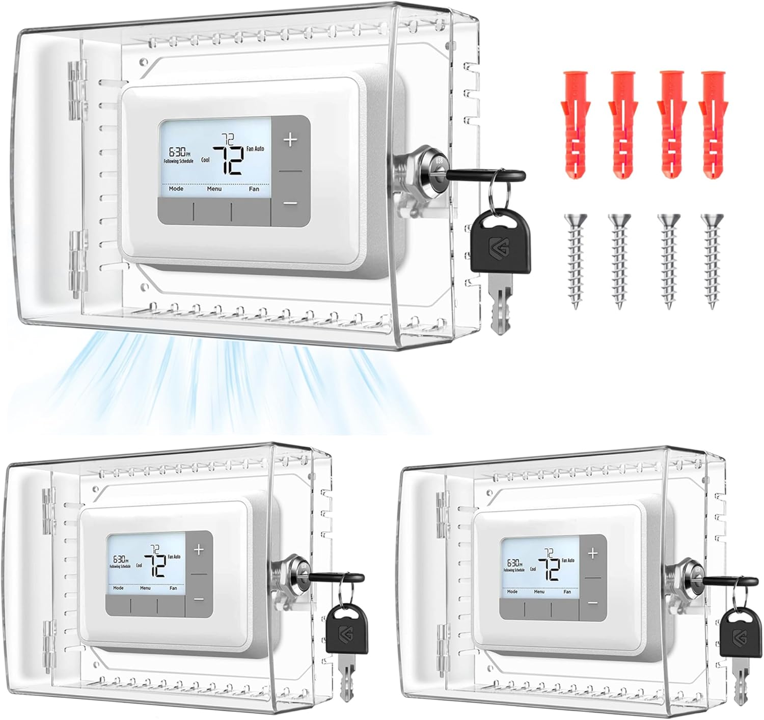 Amazon.com: Gedreew 3 PCS Large Thermostat Lock Box Cover with Key ...