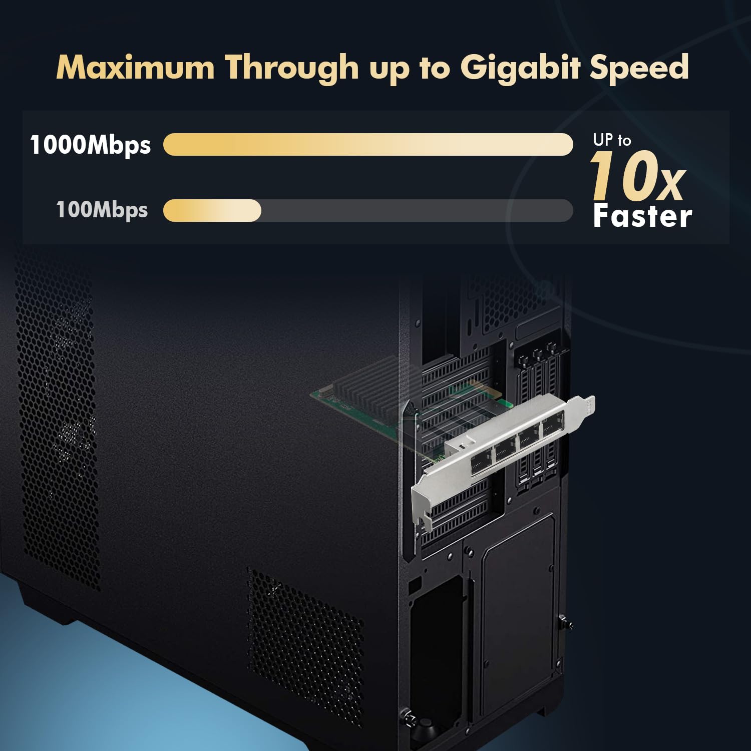 Snapklik.com : Binardat 4 Port Gigabit PCIe Network Adapter