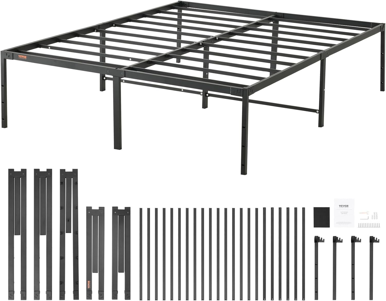 Amazon.com: VEVOR 18 Inch Queen Metal Bed Frame Platform, No Box Spring ...