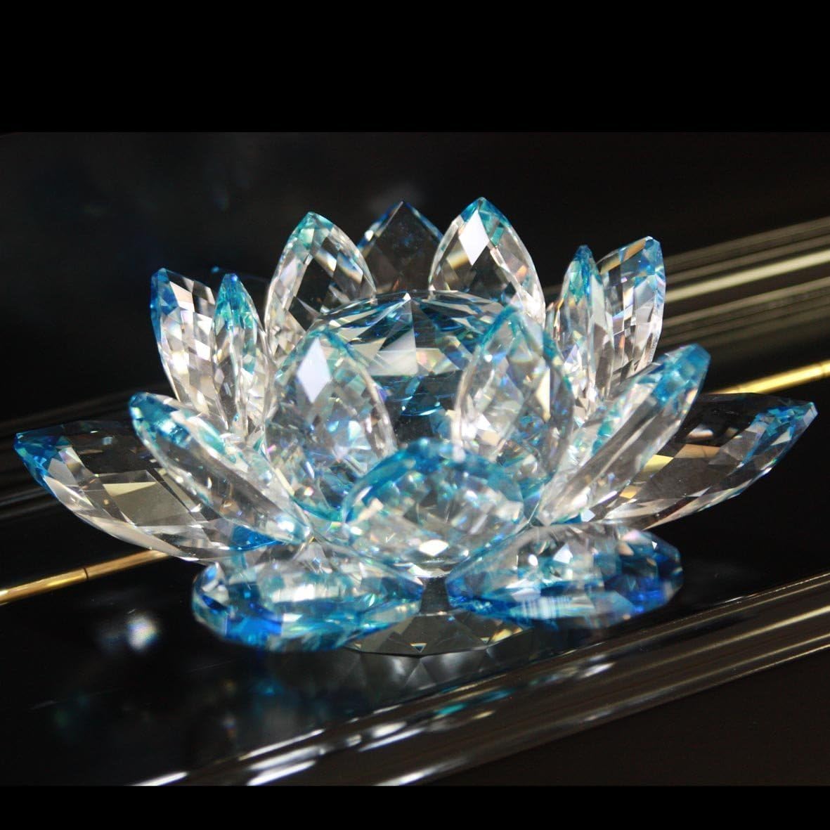 Amazon.com: Amlong Crystal 3 inch Clear Crystal Lotus Flower with Gift ...