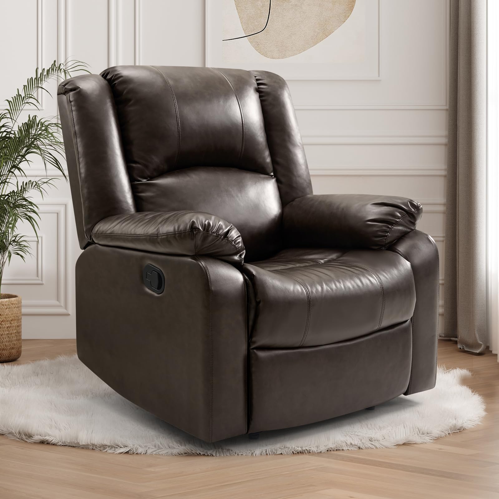 Amazon.com: EASELAND PU Leather Recliner Chairs for Adults, Reading ...