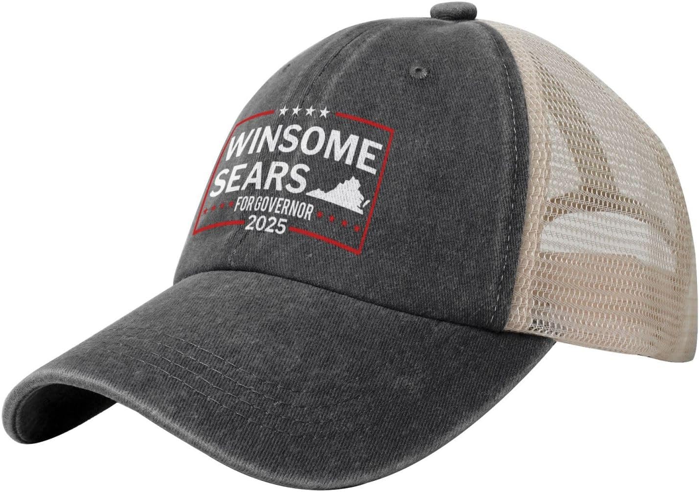 Winsome Sears 2025 Hat Virginia Governor Election 2025 Cowboy Caps Mesh ...