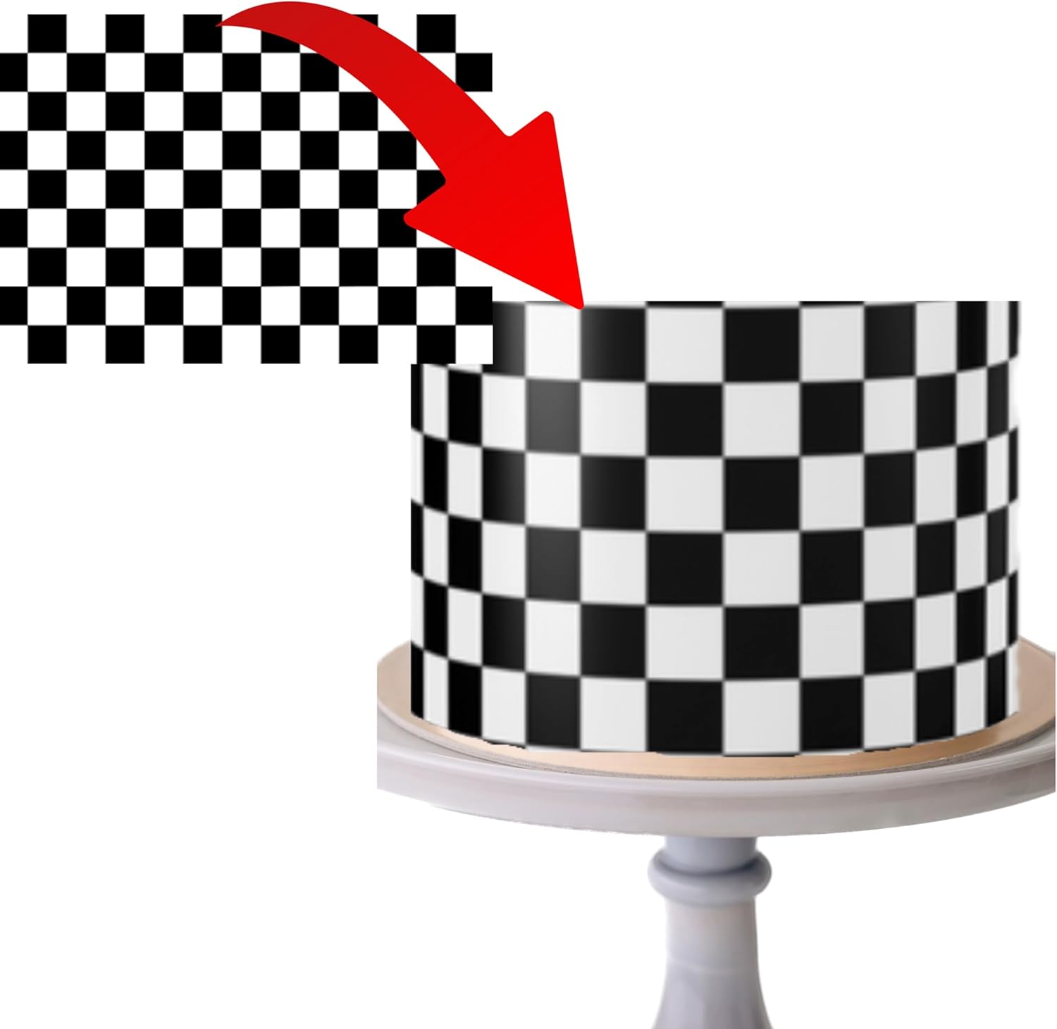 Amazon.com: Checkered Racing Flag Edible Cake wrap Topper, 8 x 10 ...