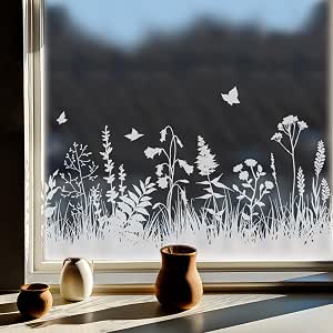 Neukids Pure White Meadows Window Decals Spring Summer Window Film ...