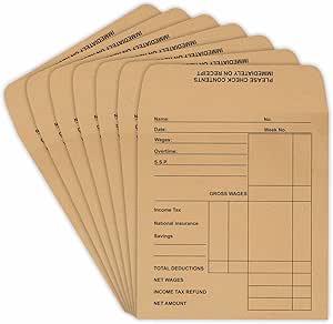 Pay Envelopes Wage Packet Cash Envelope Small Paper Bag Mini Packets ...