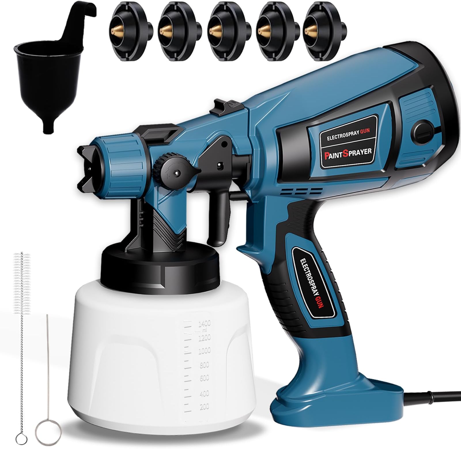 XEEUEX Paint Sprayer, 800W Paint Spray Gun with 1400ML Container, Fence ...