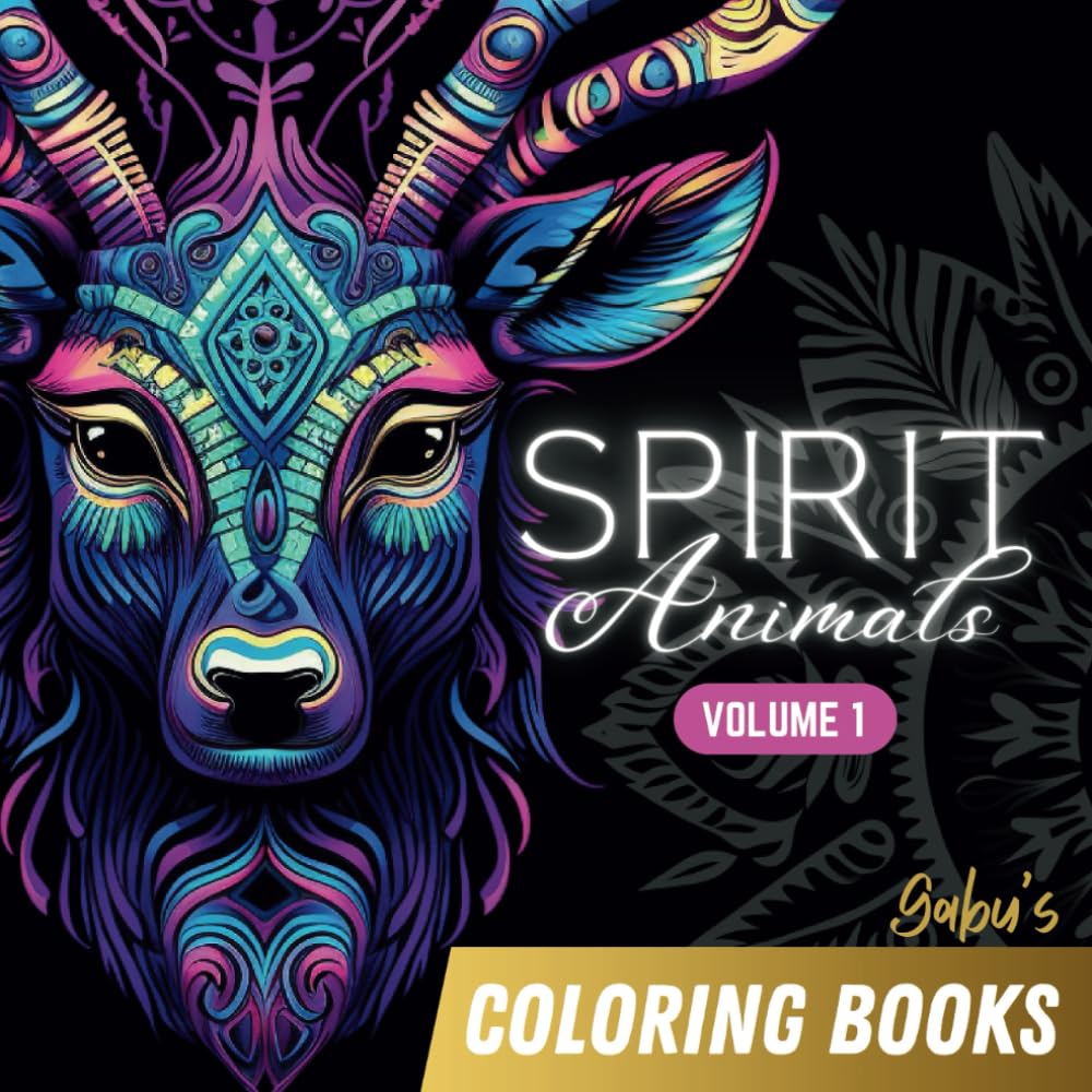 Coloring Book for Adults: Spirit Animals Volume 1 | Gabu's Coloring ...