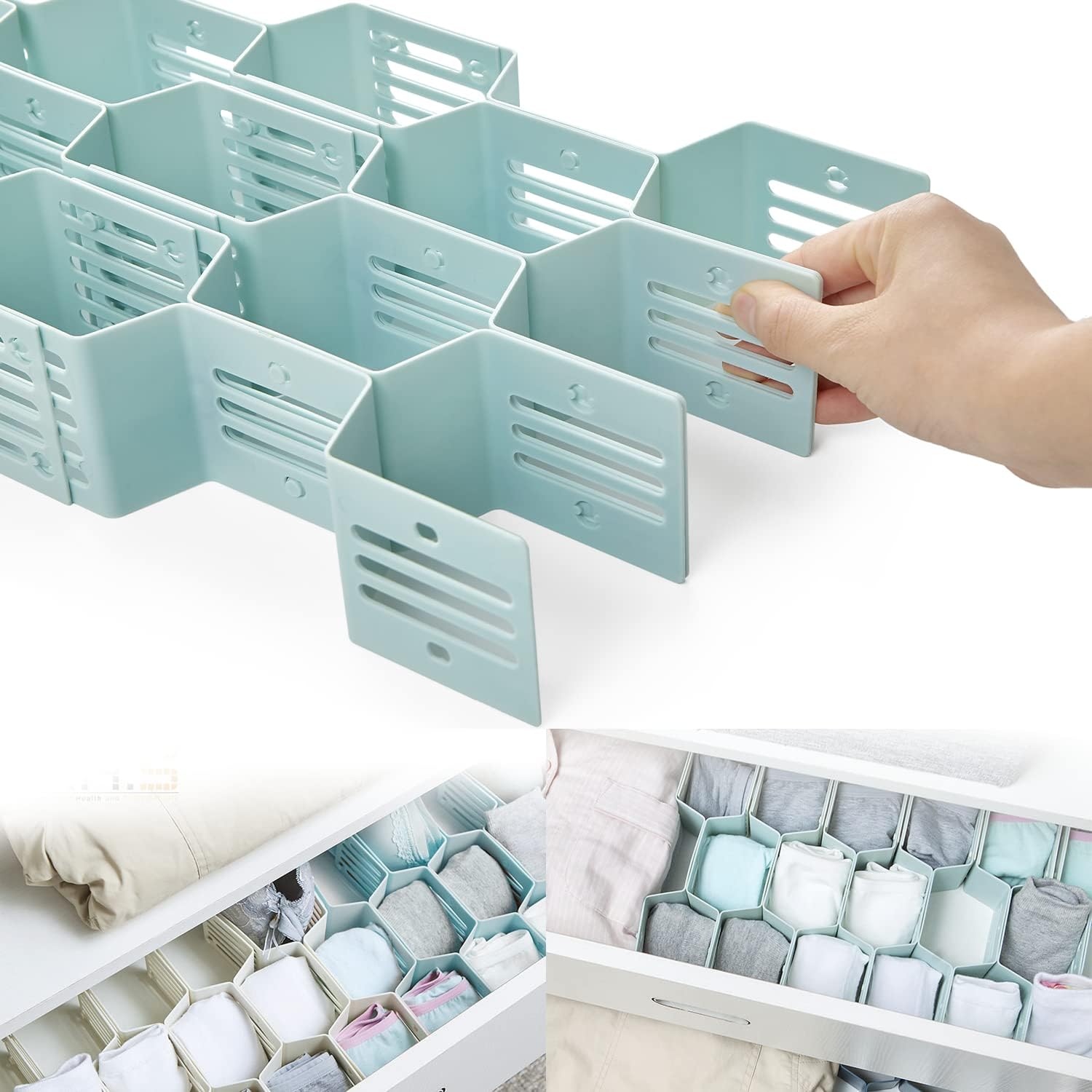 Amazon.com: 2 Pack (24 PCS) Honeycomb Separator Adjustable Drawer ...