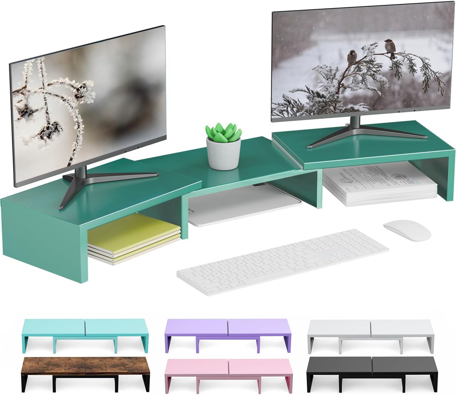 Amazon.com: OUTIOE Dual Monitor Stand for Desk, Metal Computer Stand ...