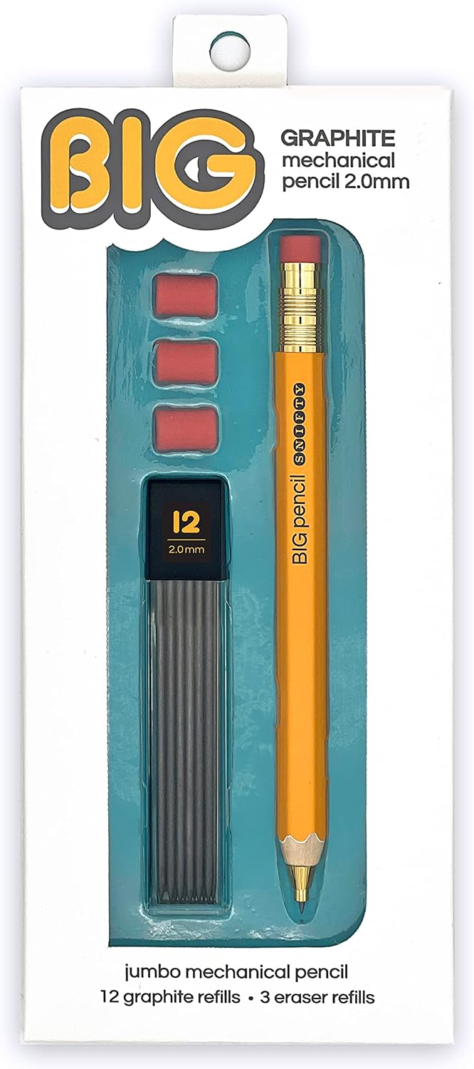 SNIFTY BIG Graphite Mechanical Pencil Set - 1 Pencil + 12 Refill Leads ...