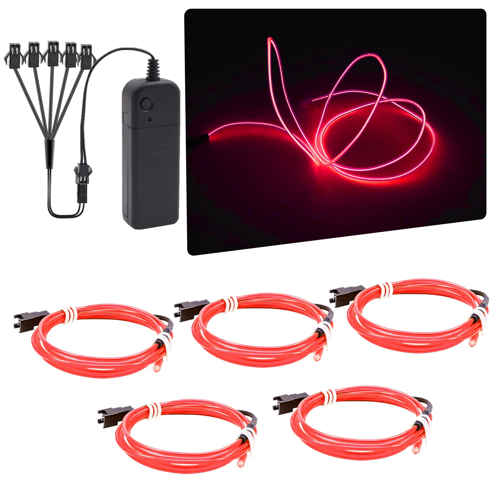 Snapklik.com : NWpangu EL Wire Neon Lights, 5 In 1