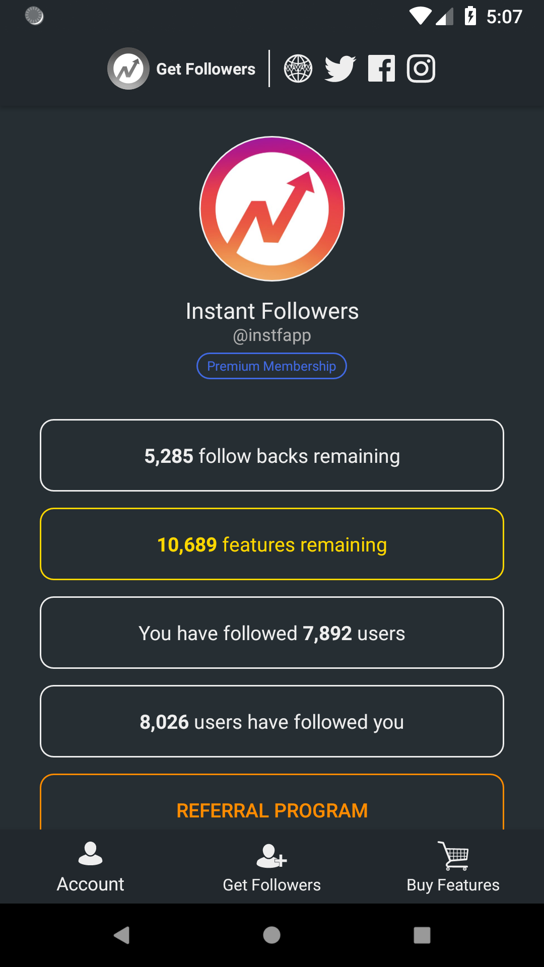 Get Followers - App on Amazon Appstore