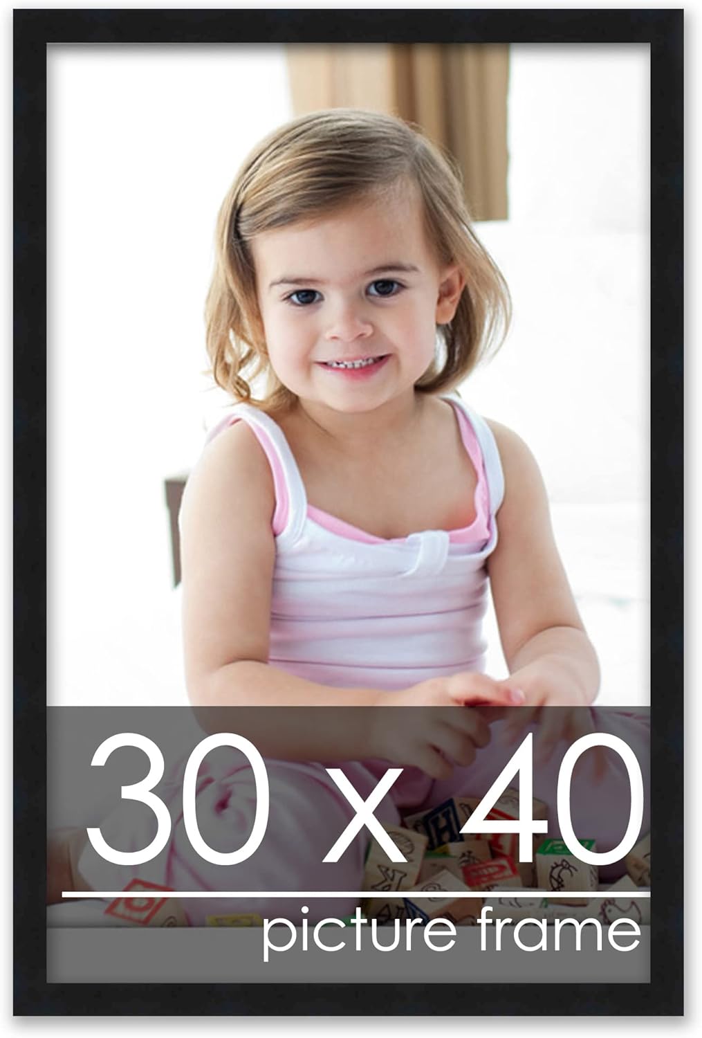 Amazon.com - 30x40 Frame Black Wood Picture Frame - Complete with Frame ...