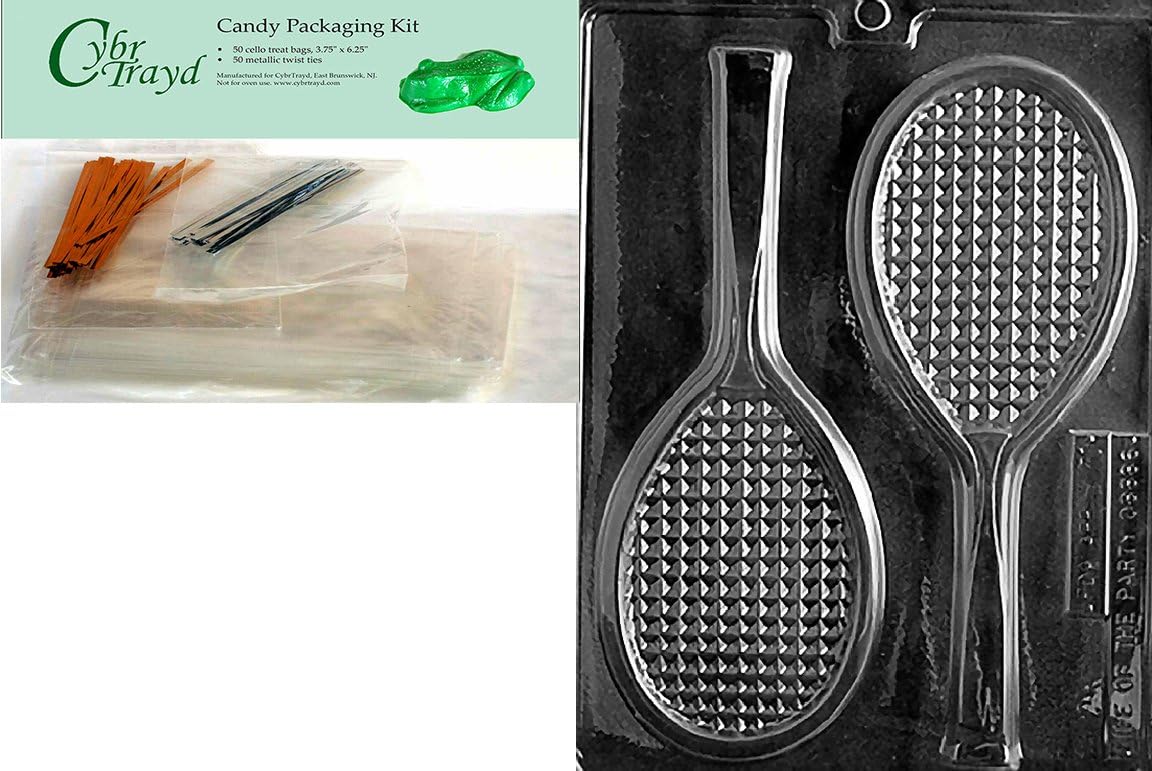 Amazon.com: Cybrtrayd Tennis Racquet Sports Chocolate Candy Mold ...